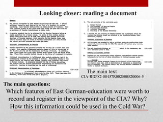 The CIA archives and the History of Education | PPT