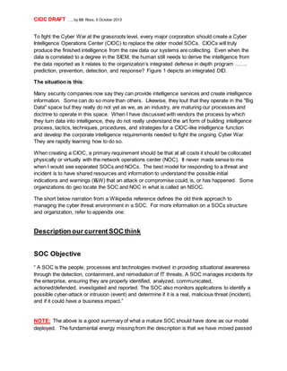 Cyber Intelligence Operations Center | DOCX