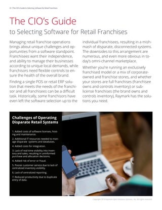 The CIO's Guide to Selecting Software for Retail Franchises | PDF