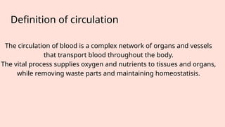 The circulation of blood general anatomy by M.Sundari Singh | PPT
