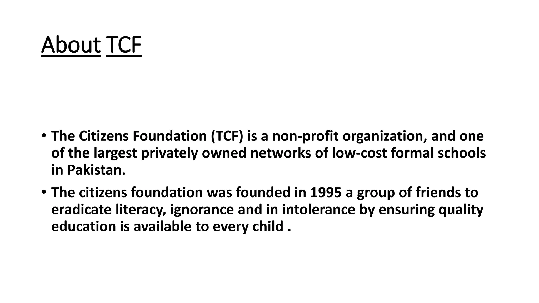 THE CITEZENS FOUNDATION.pptx | Professional School | Postgraduate Education