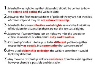 The Citizen in the Welfare State | PPT