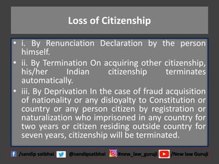 The Citizenship Act, 1955 | PPTX