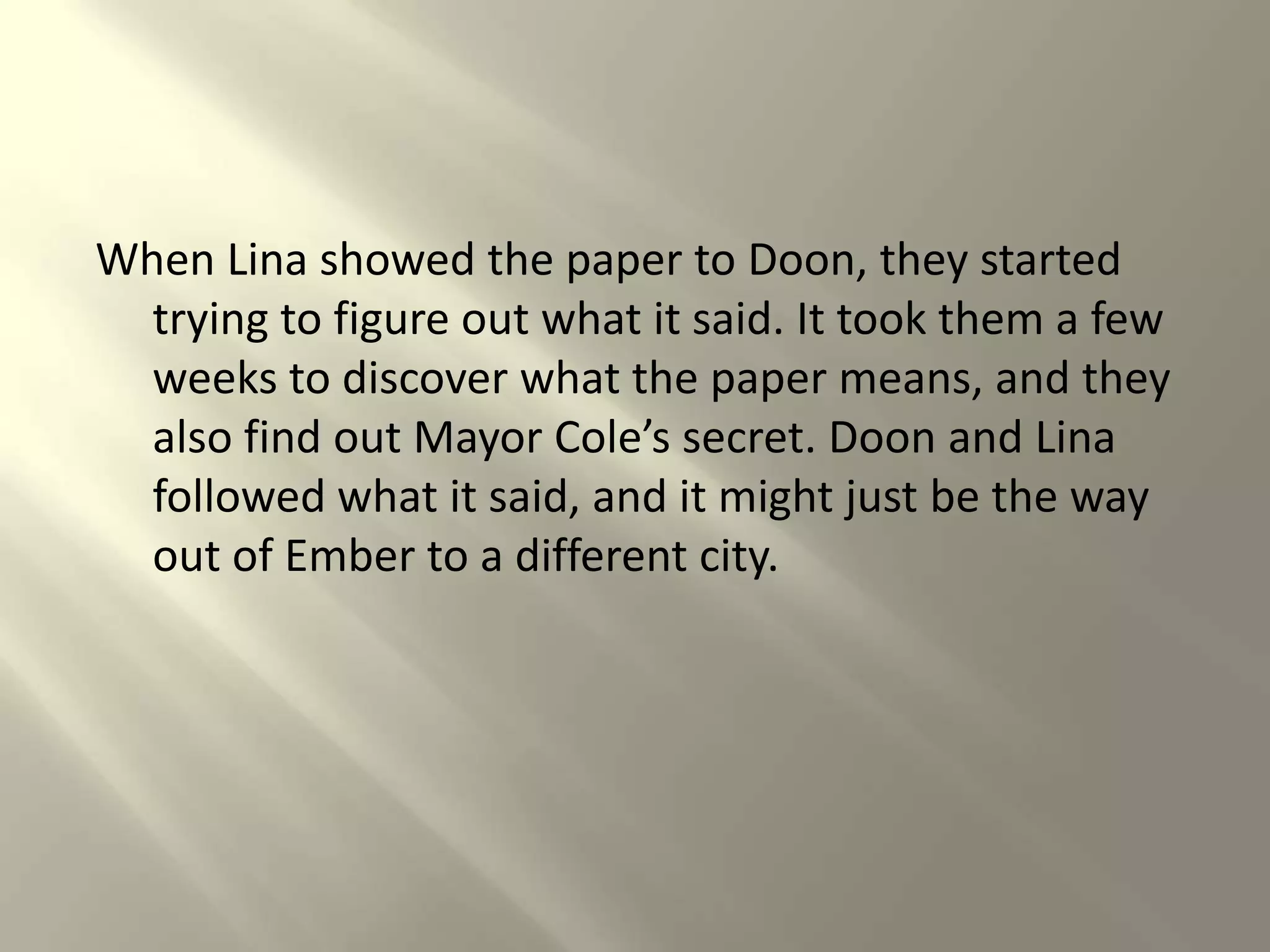 The city of ember | PPTX