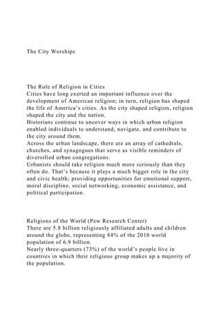 The City WorshipsThe Role of Religion in CitiesCitie.docx ...