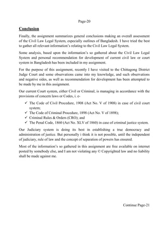 The Civil Law Legal System | PDF