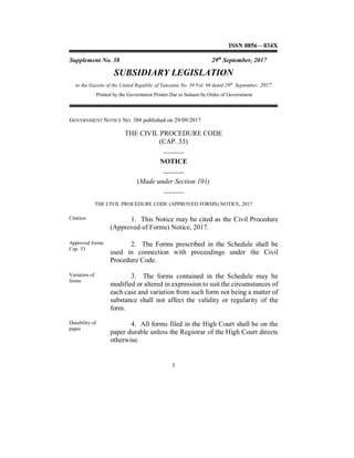 The civil procedure code (approved forms) gn. 388 of 2017 | PDF