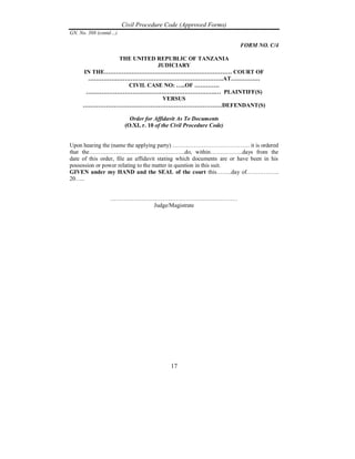 The civil procedure code (approved forms) gn. 388 of 2017 | PDF