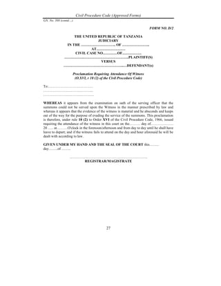 The civil procedure code (approved forms) gn. 388 of 2017 | PDF