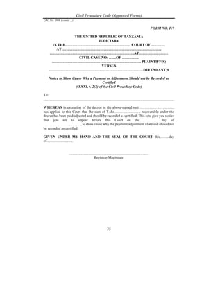 The civil procedure code (approved forms) gn. 388 of 2017 | PDF