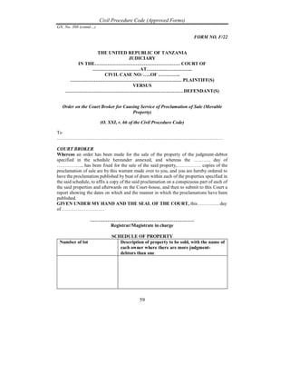 The civil procedure code (approved forms) gn. 388 of 2017 | PDF