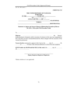 The civil procedure code (approved forms) gn. 388 of 2017 | PDF