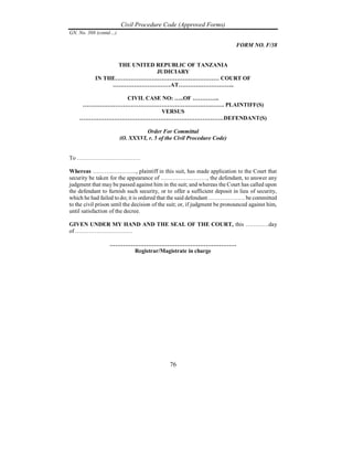 The civil procedure code (approved forms) gn. 388 of 2017 | PDF
