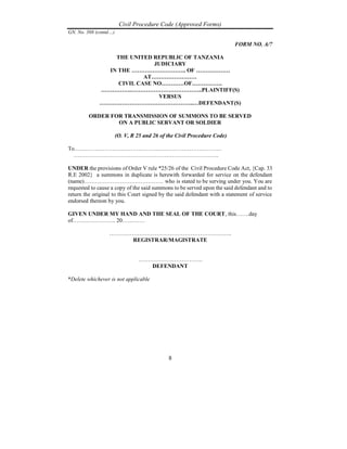 The civil procedure code (approved forms) gn. 388 of 2017 | PDF