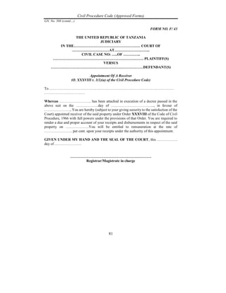 The civil procedure code (approved forms) gn. 388 of 2017 | PDF