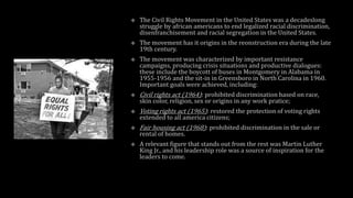 The civil right movement | PPTX | Crime & Harmful Acts to Individuals ...