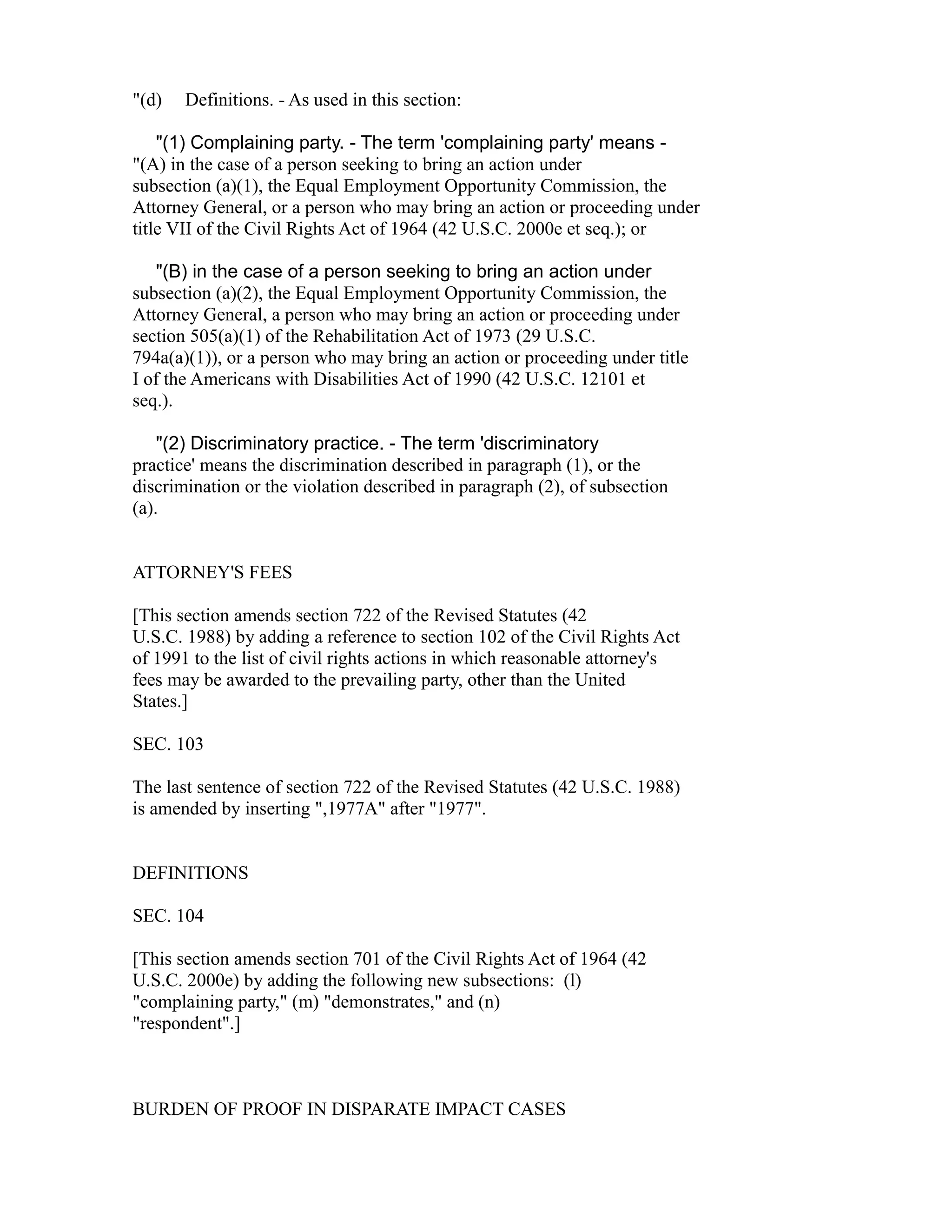 The Civil Rights Act 1991 | PDF