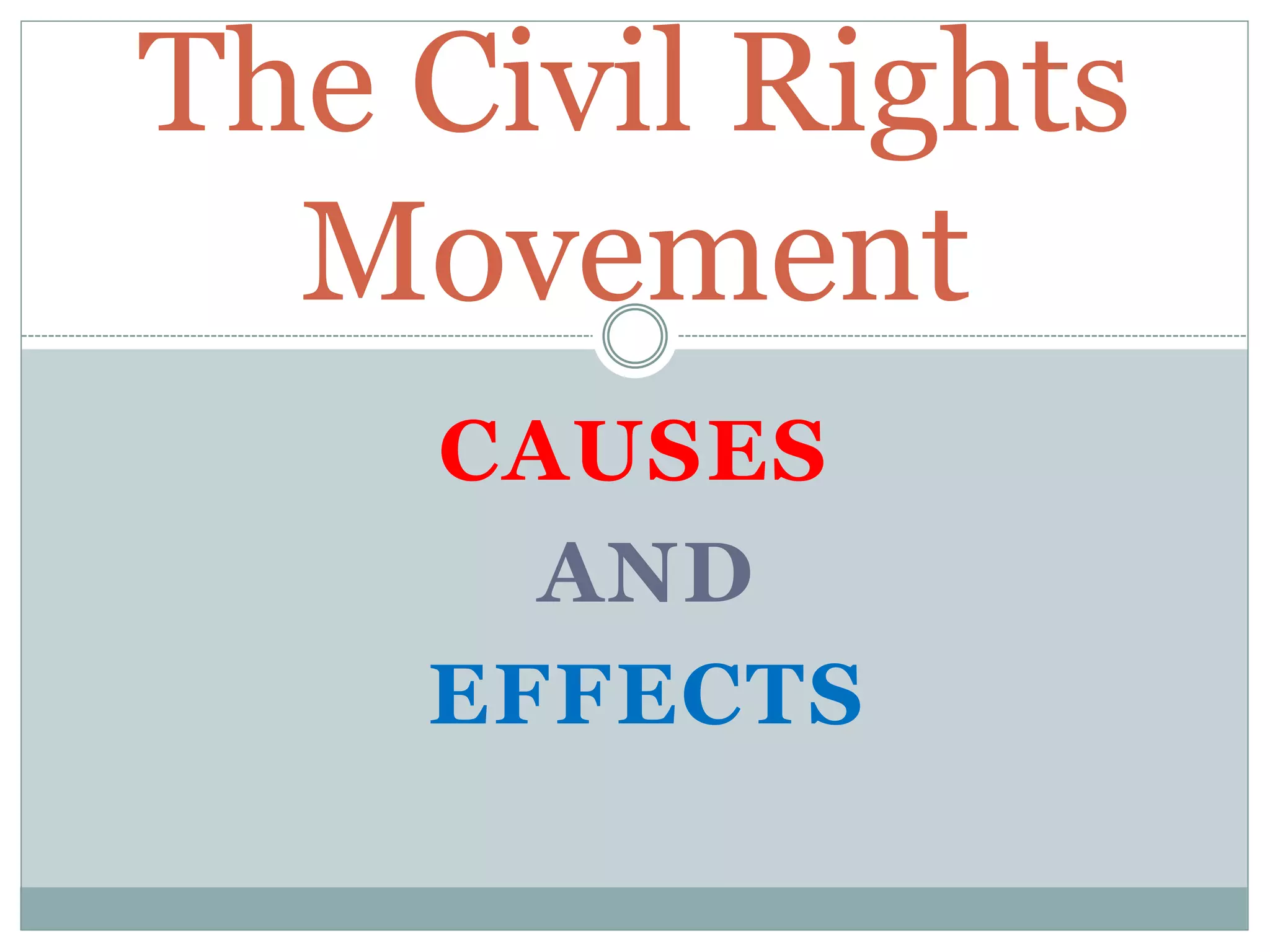 The civil rights movement cause&effects | PPT