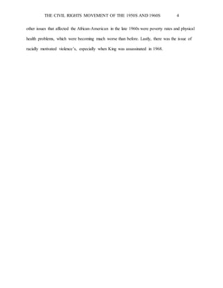 The civil rights movement of the 1950 and 1960 | DOCX