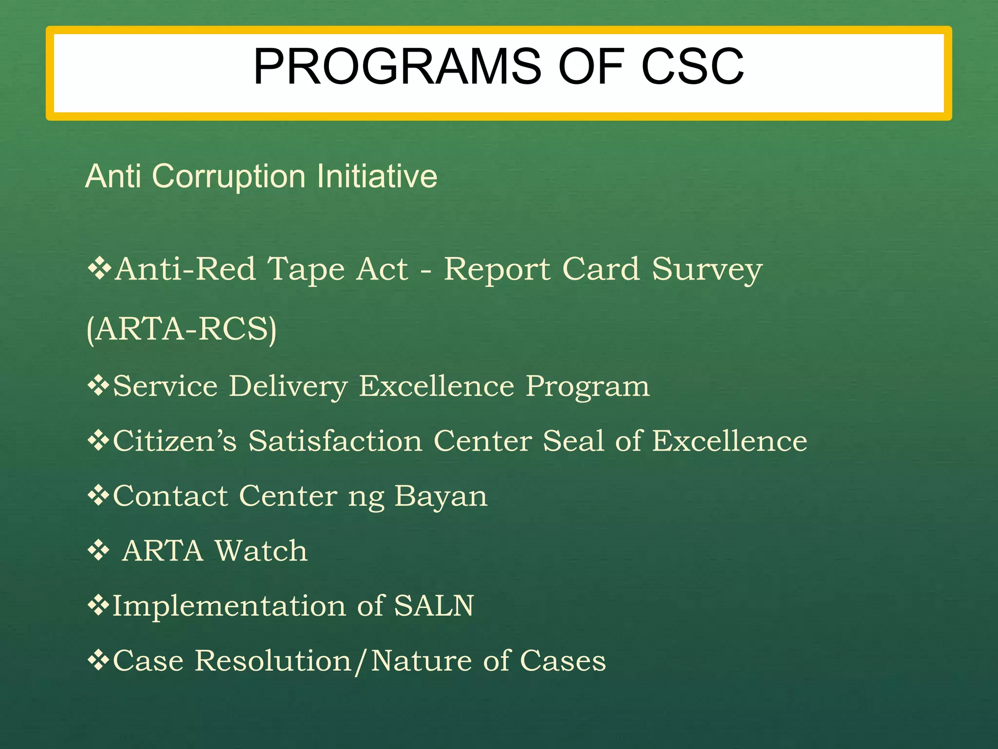 THE CIVIL SERVICE COMMISSION AND THE SALIENT FEATURES OF RA 6713 | PPTX
