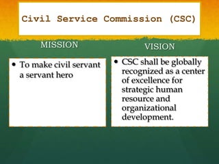THE CIVIL SERVICE COMMISSION AND THE SALIENT FEATURES OF RA 6713 | PPTX