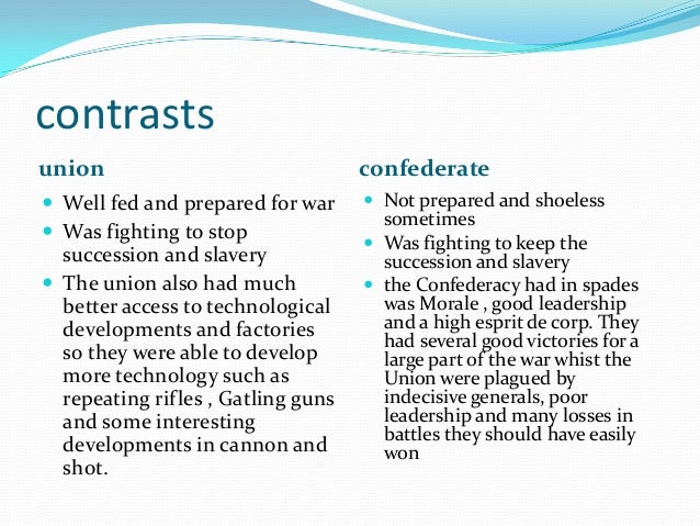Compare And Contrast The Union And Confederacy – YQEGZ