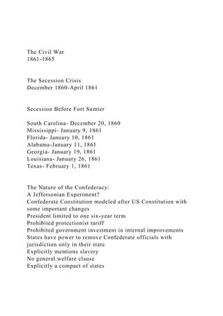 The Civil War1861-1865The Secession CrisisDecember 186.docx