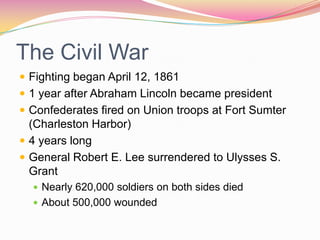 The civil war, lincoln, lee | PPT