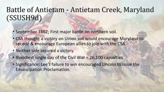 The civil war ssush9 student 2018 | PPTX