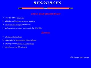 The civil war webquest | PPTX | War and Conflicts