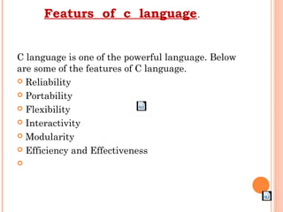 Introduction of 'C' langauge | PPT