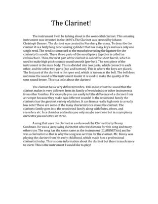 The clarinet | PDF