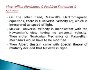 The classical mechanics of the special theory of [autosaved] | PPT