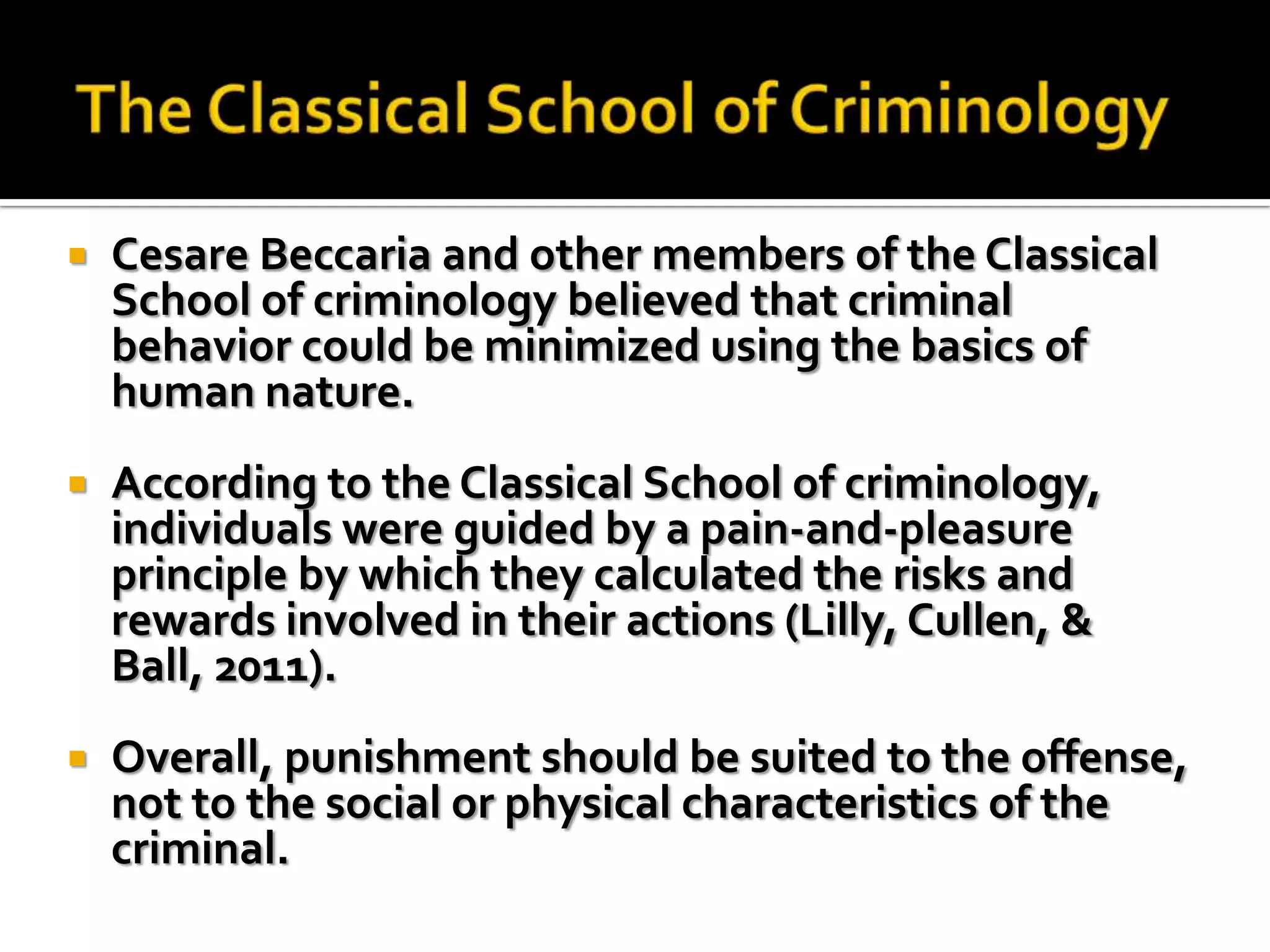 The Classical School of Criminology | PPTX