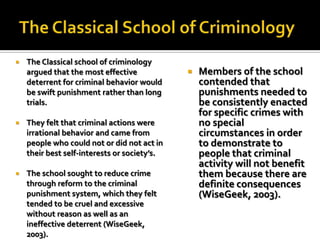 The Classical School of Criminology | PPTX