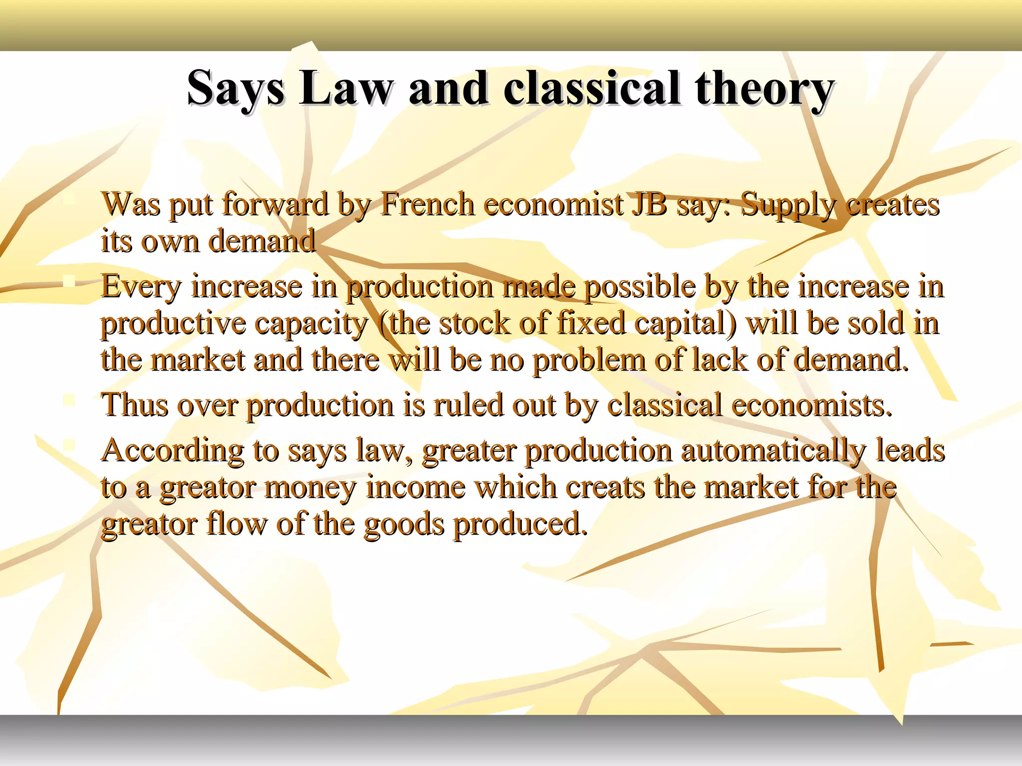 The classical theory of income and employment | PPT