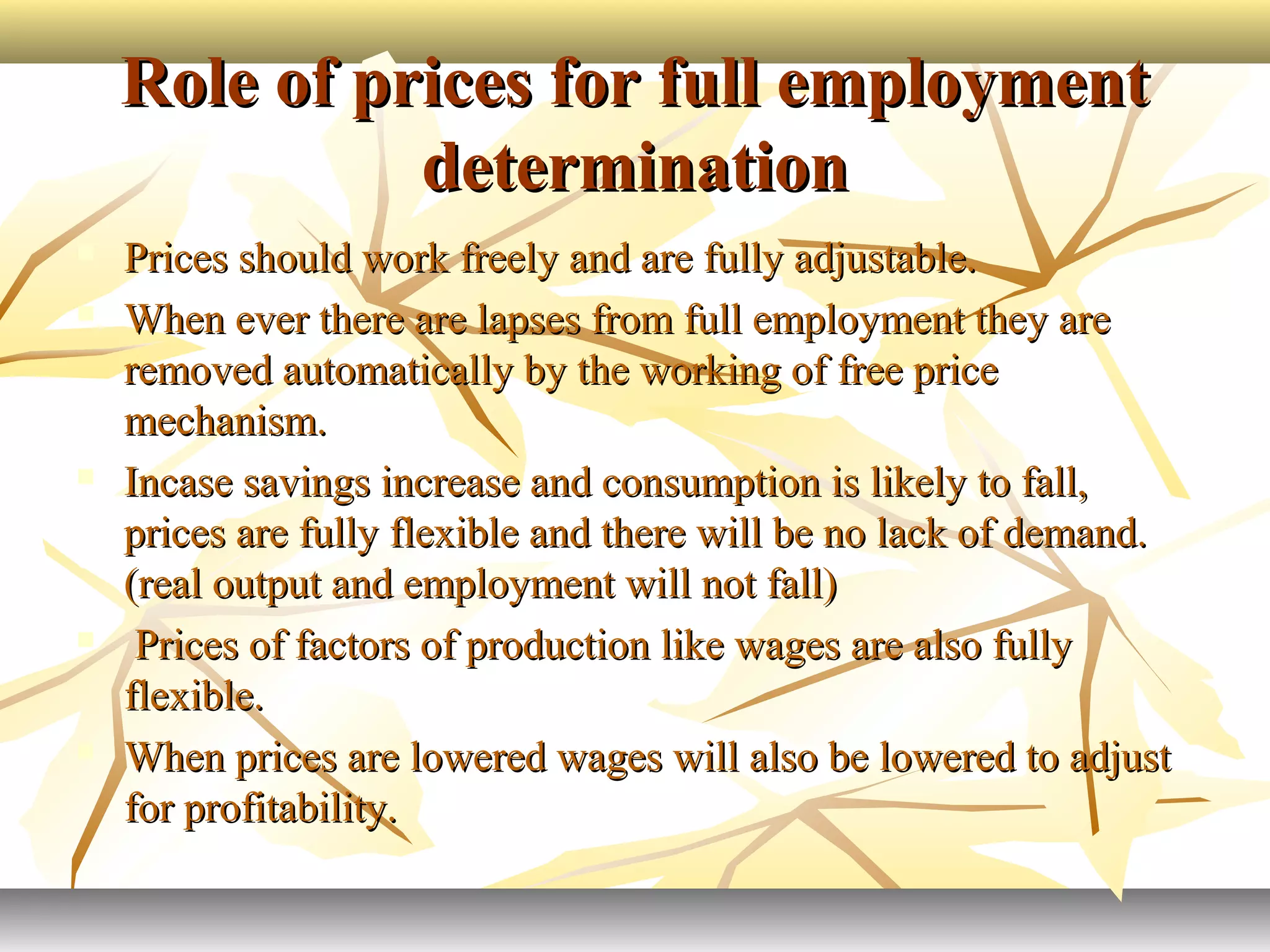 The classical theory of income and employment | PPT