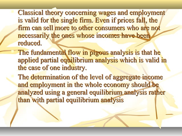 The classical theory of income and employment | PPT | Job Market | Economy