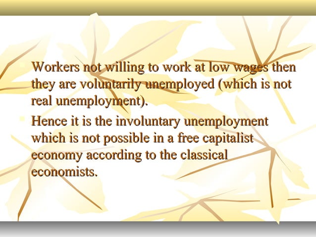 The classical theory of income and employment | PPT | Job Market | Economy