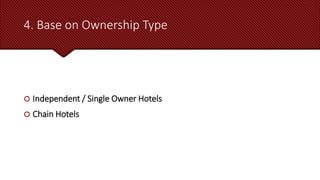 The classification of hotels | PPTX