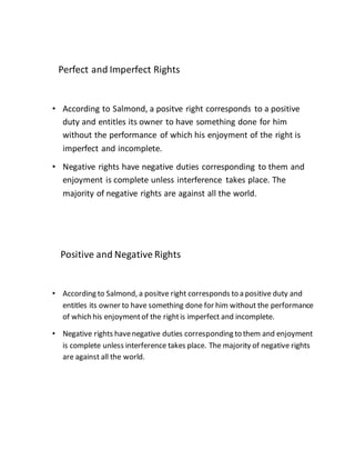 The classification of legal rights | PDF