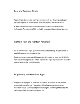 The classification of legal rights | DOCX