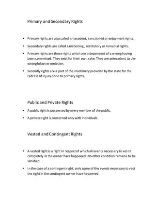 The classification of legal rights | DOCX