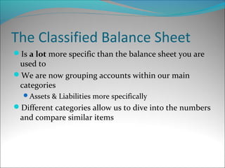 The classified balance sheet | PPT