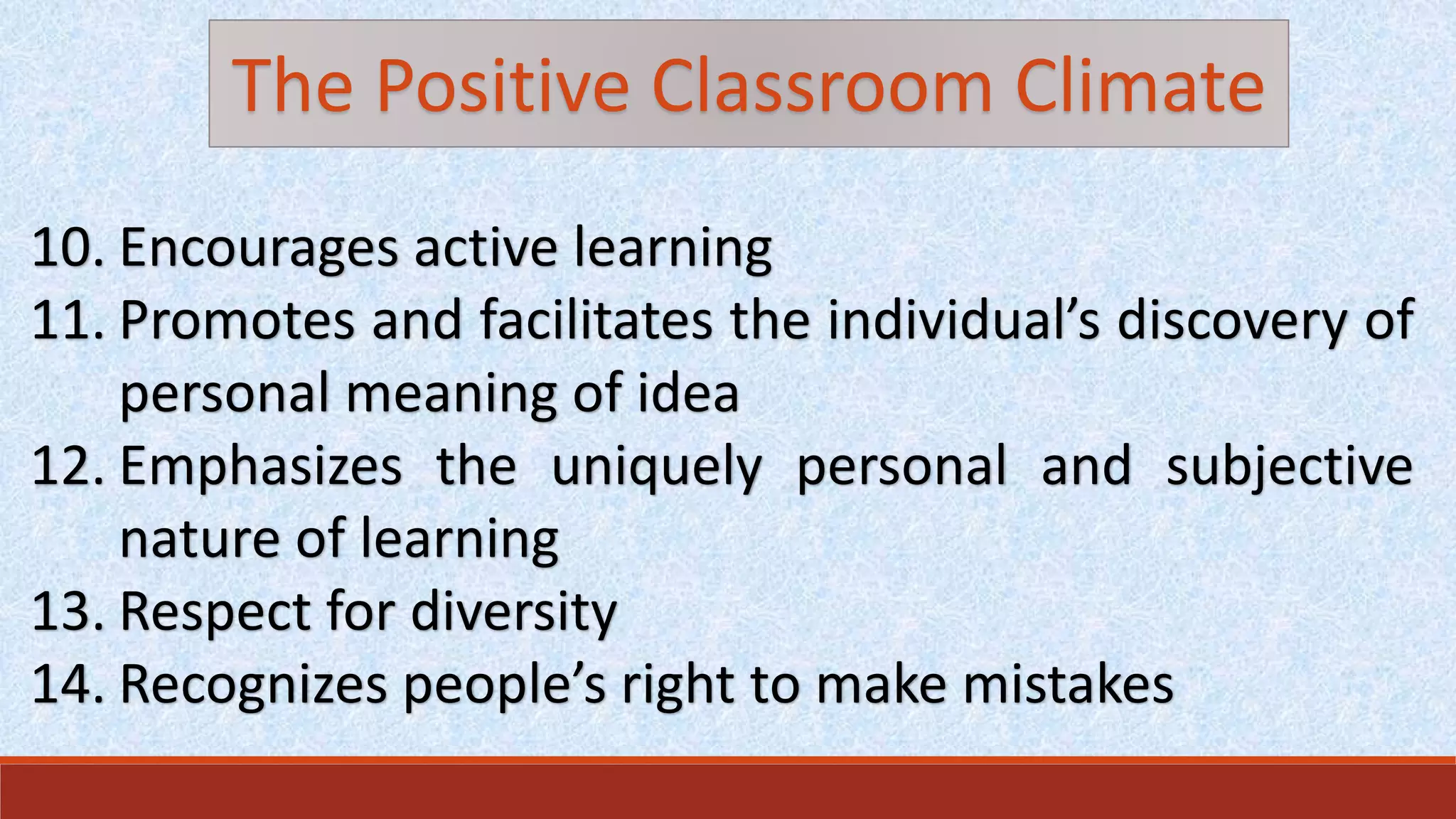 The classroom climate | PPTX