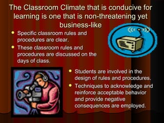 The classroom climate physical learning environment | PPT