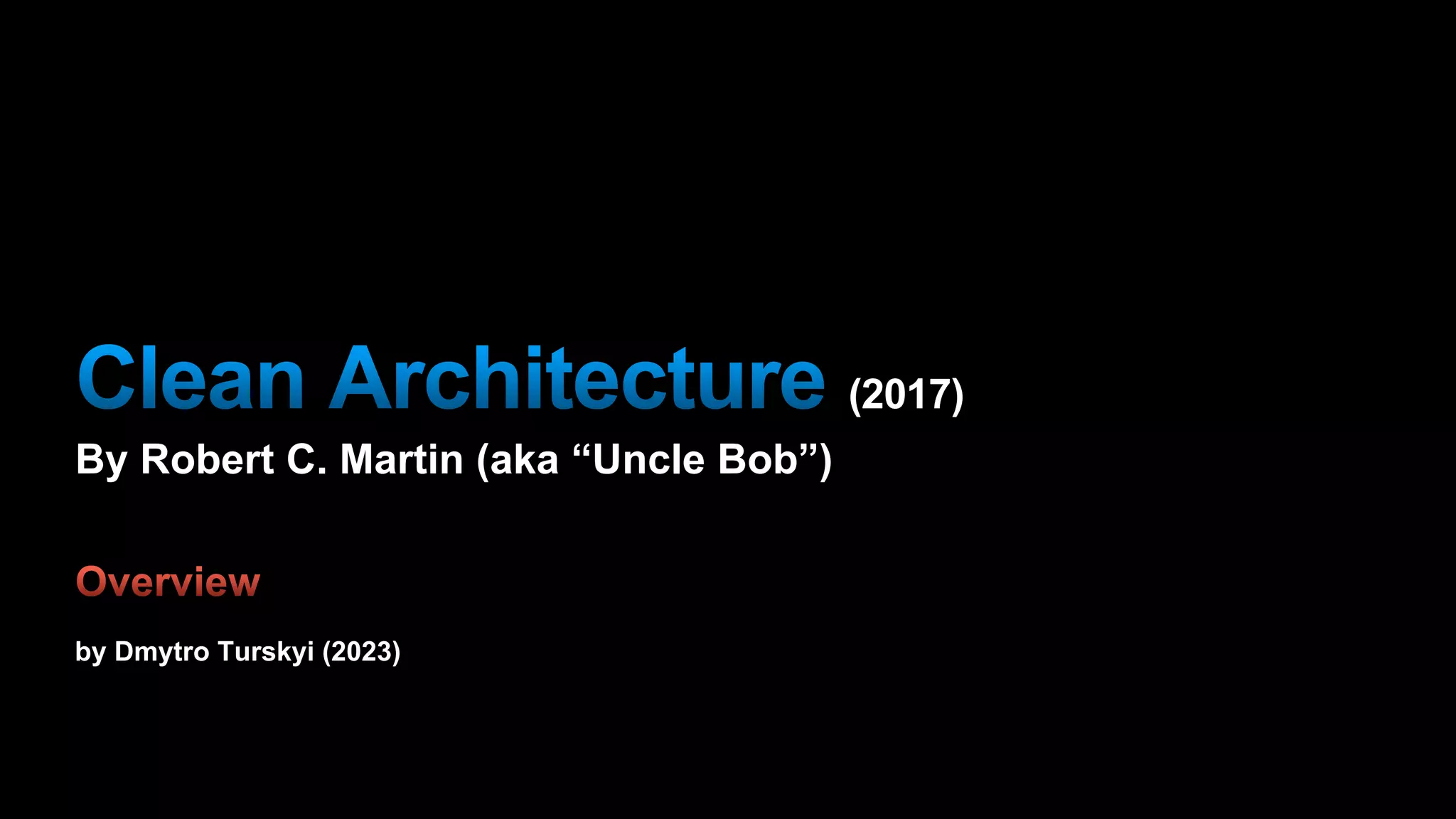 The Clean Architecture | PPTX