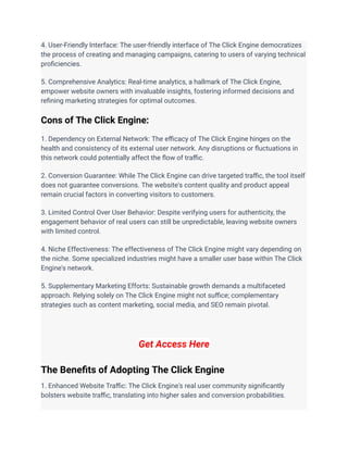 The Click Engine Review: Unlocking Authentic Buyer Traffic in 2023 | PDF