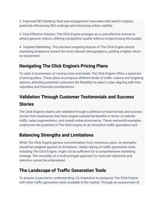 The Click Engine Review: Unlocking Authentic Buyer Traffic in 2023 | PDF