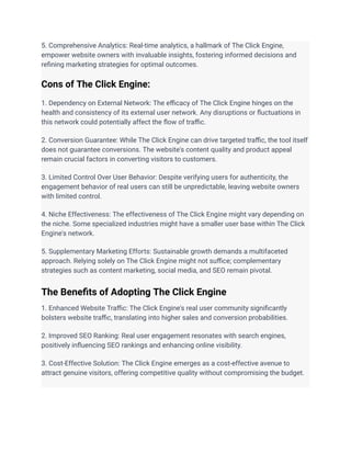 The Click Engine Review: Unlocking Authentic Buyer Traffic in 2023 | PDF